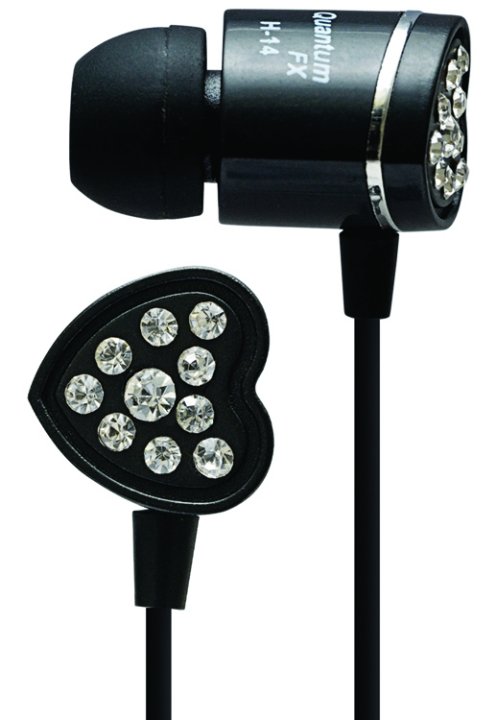 Dropship Wholesale Quantum Blinging Black Heart Earbuds